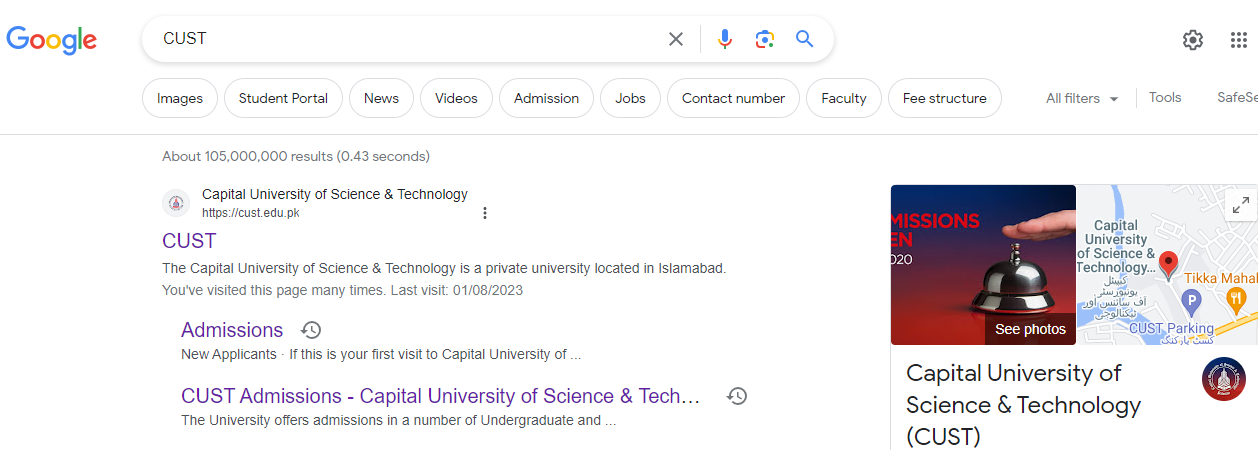 Guide for Applying Online at Capital University Islamabad (CUST)