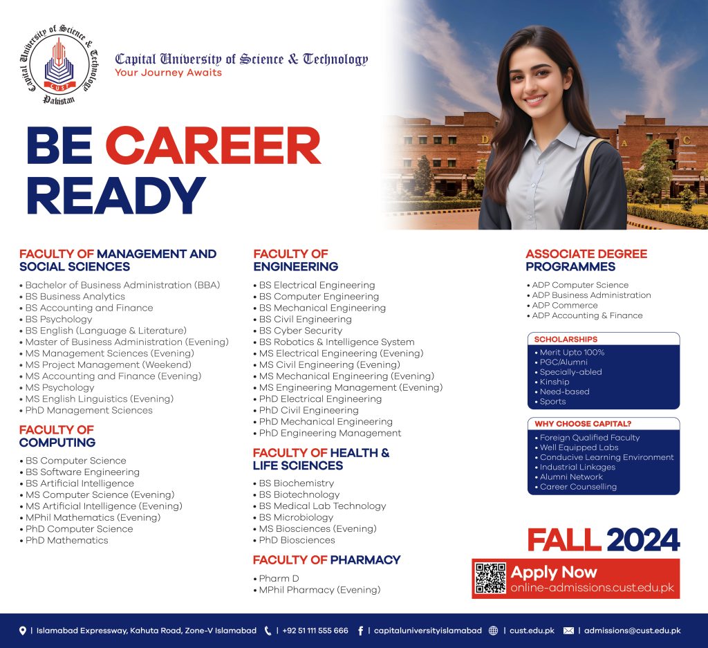 Admission Ad - Capital University of Science & Technology